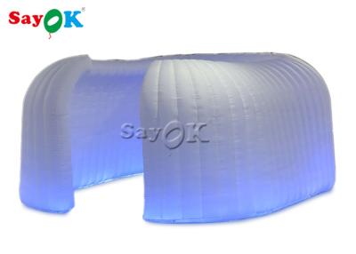 China Inflatable Yard Tent 6.5x2.4mH Trade Show White Inflatable Dome Tent With LED for sale
