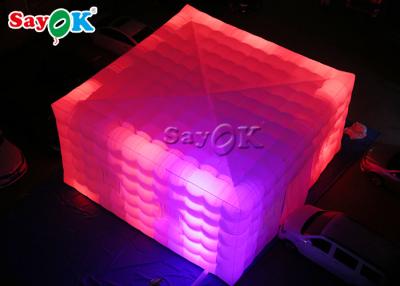 中国 屋外の膨脹可能なテント防水ポリ塩化ビニール党でき事のLEDが付いている膨脹可能な立方体のテントは行く 販売のため