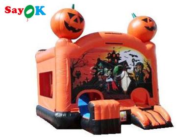 China Halloween Pumpkin Inflatable Bounce House Silk Printing for sale