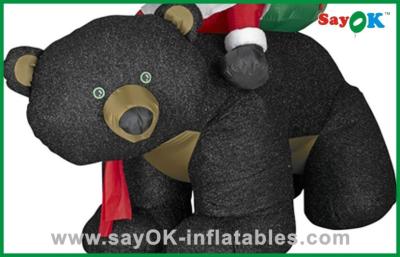 China Christmas Santa Snowman Inflatable Christmas Decoration With Gift And Black Bear for sale