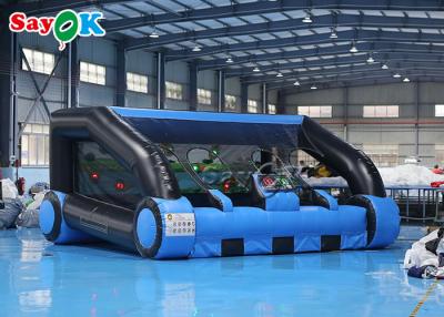 China 4.5x5x2.6mH Car Shape Inflatable IPS System Shooting Gallery Game Black And Blue for sale