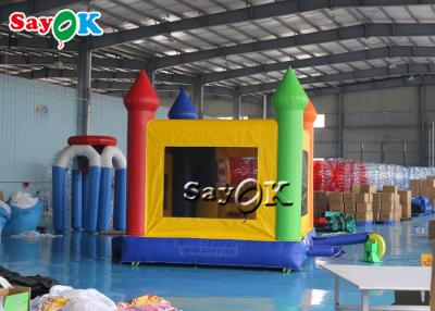 China 6*4m Pvc Air Jumping Bouncing Castles With Slide Commercial Inflatable Bouncer For Kid for sale