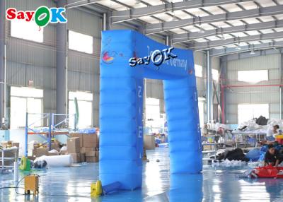 Cina arco gonfiabile della corsa Oxford del panno blu di 4x3m con l'aeratore Logo Printing in vendita