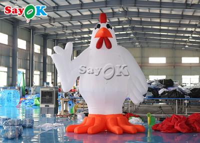 China Festival Party Decor White Inflatable Cartoon Characters 13ft Animal Chicken Rooster Model Inflatable Yard Decorations for sale