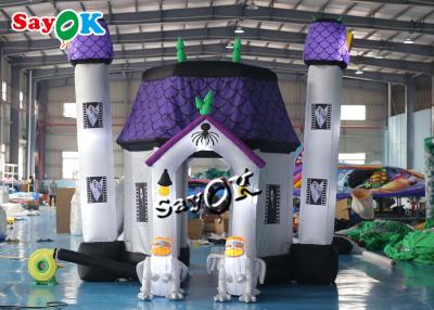 China 5m 16ft Horrific Inflatable Halloween Haunted House With Dead Tree Led Lighting for sale