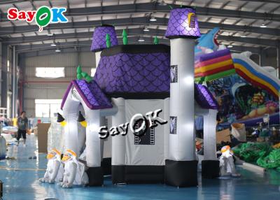 China 5m 16ft Horrific Inflatable Halloween Haunted House With Dead Tree Led Lighting for sale