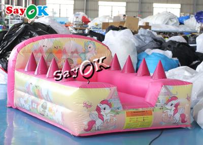 China Unicorn Theme Backyard Inflatable Ball Pit Pool With Air Jugglers 2.4m 7ft Pink for sale