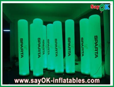 China Green Wedding Party Led Inflatable Column Inflatable LED Light With Printing Logo Pillar for sale