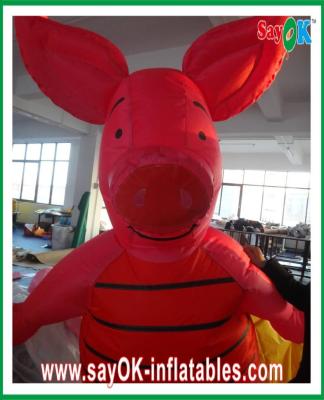 China Inflatable Balloons Advertising Durable Inflatable Cartoon Characters 0.5mm PVC Piglet Moving Cartoon for sale
