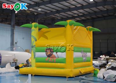 China Customized Coconut Tree Inflatable Bounce House 0.55mm PVC Tarpaulin Material for sale