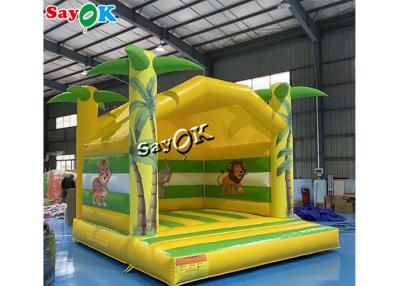 China Customized Coconut Tree Inflatable Bounce House 0.55mm PVC Tarpaulin Material for sale