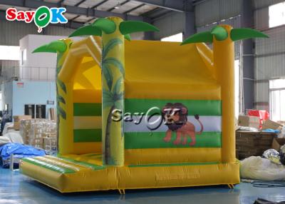 China Customized Coconut Tree Inflatable Bounce House 0.55mm PVC Tarpaulin Material for sale