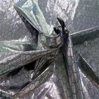 China Solid 65GSM Polyester Taffeta Fabric 290t Hot Silver Foil for sale
