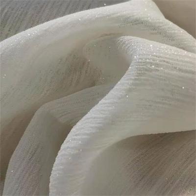 Cina Tessuto chiffon del poliestere solido chiffon d'argento 85gsm del filato in vendita