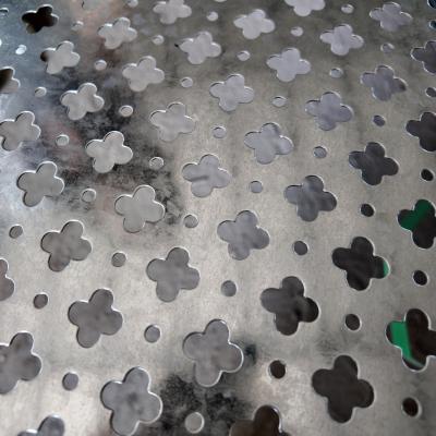 China Silver Plum Blossom Shaped Perforated Aluminum Plate For Park Decoration for sale