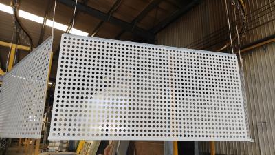 China 2mm White Perforated Ss Sheet Round Hole Mesh With High Load Capacity for sale