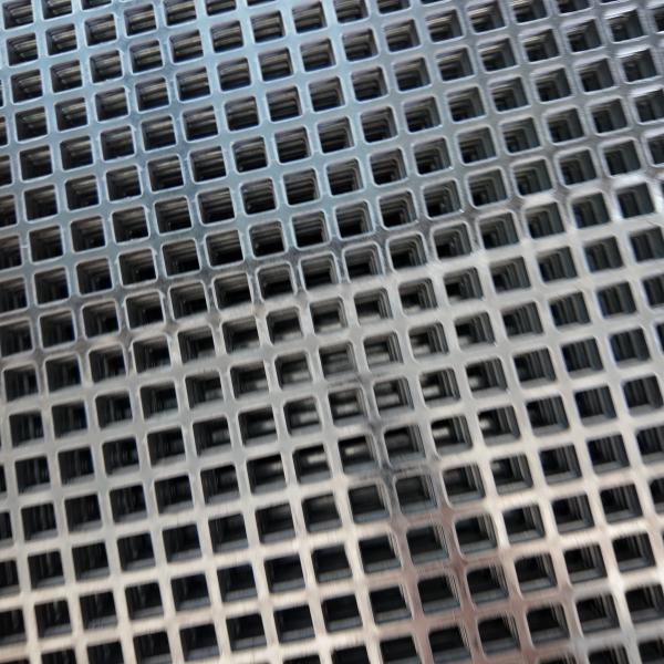 Quality 1.5mm Thick Square Hole Perforated Sheet Metal Sheet Silver for sale