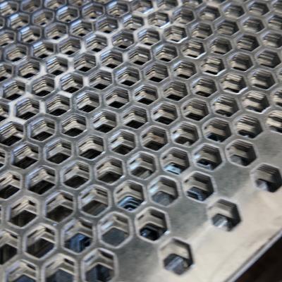 Quality Hexagonal Hole Decorative Perforated Metal Sheet Custom Thickness 0.5mm-3mm for sale