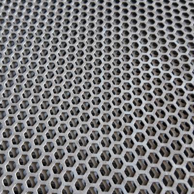 China Hexagonal Hole Decorative Perforated Metal Sheet Custom Thickness  0.5mm-3mm for sale