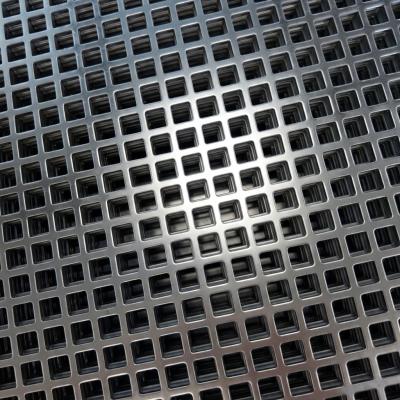 China 1.5mm Thick Square Hole Perforated Sheet Metal Sheet Silver for sale