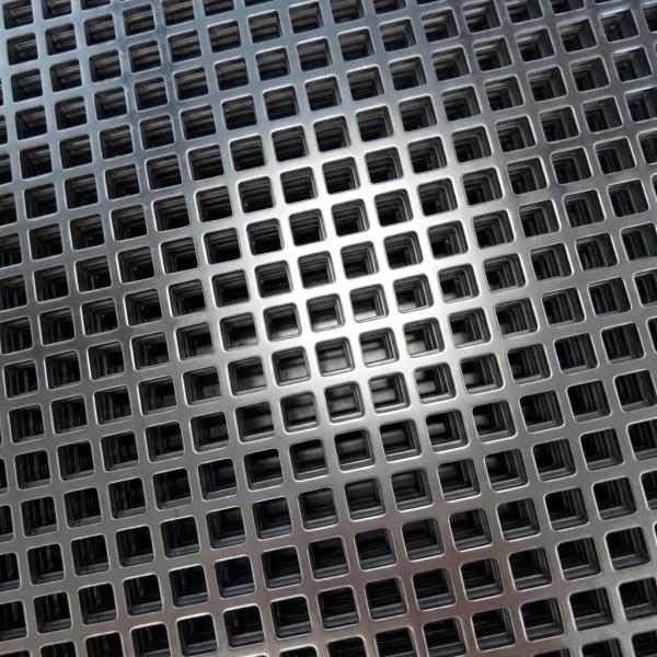 Quality 1.5mm Thick Square Hole Perforated Sheet Metal Sheet Silver for sale