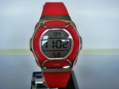 Cina gli orologi di Digital delle donne sportive rotonde del quarzo con il EL appoggiano resistente di acqua di 100m e della luce in vendita
