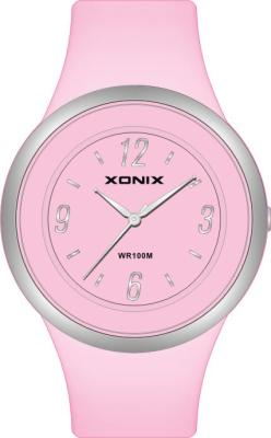 Cina L'orologio analogico degli uomini unisex di modo rotondo rosa-chiaro, cinghia dell'unità di elaborazione in vendita