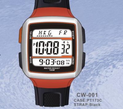Cina Orologio di Digital dei signori della luce di EL con un formato resistente di 12/24 di ora dell'acqua di 100M in vendita