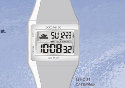Cina Orologio resistente sportivo bianco orologio/10 dell'acqua di BANCOMAT di Digital dei signori in vendita