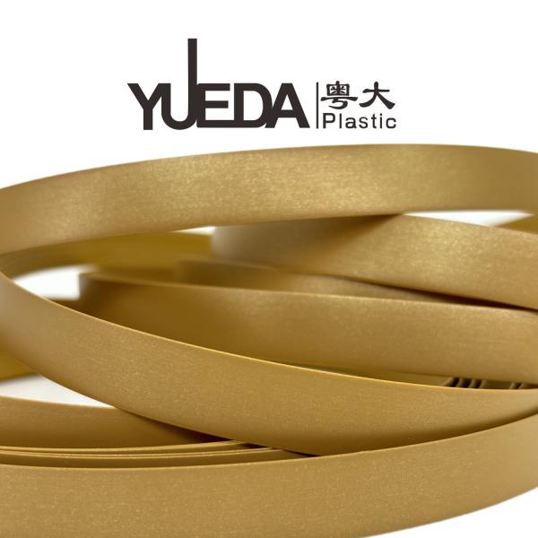 Quality Luxurious Golden Color Cupboard Edge Strips With Delicate Surface Texture for sale