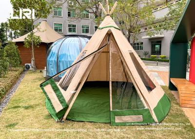 China Liri Mini Tipi Glamping Tent Outdoor Waterproof Family Size Camping Tent Party Wooden Beams Canvas Tipi Pyramid Tent for sale