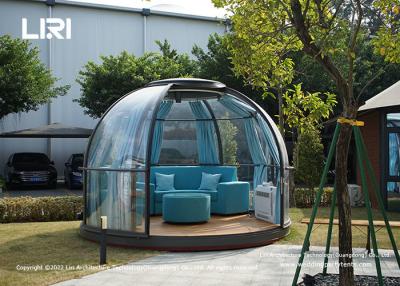 China Liri Fashion Transparent Polycarbonate Garden Conference Dome Skylight House Sliding Door Lounge for sale