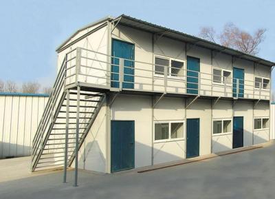 China Two - Storey Prefabricated Accommodation With Sandwich Steel Composited Door for sale