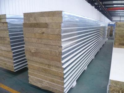 China White Insulated Sandwich Panels , Fireproof Rock Wool Sandwich Panel for sale