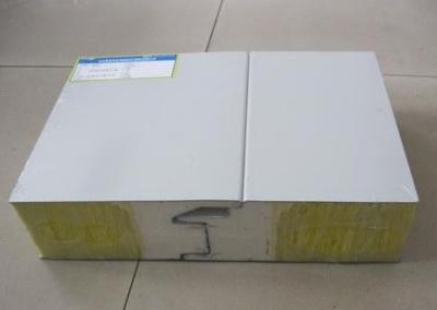China Durable Insulated Sandwich Panels , Rockwool Sandwich Panel With Pu Sealing for sale
