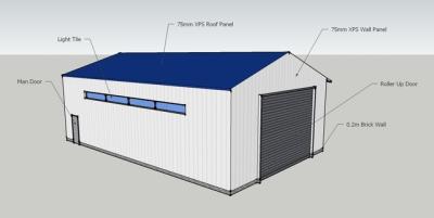 China Light Steel Structure Buildings , Wide Span Prefab Steel Garage for sale