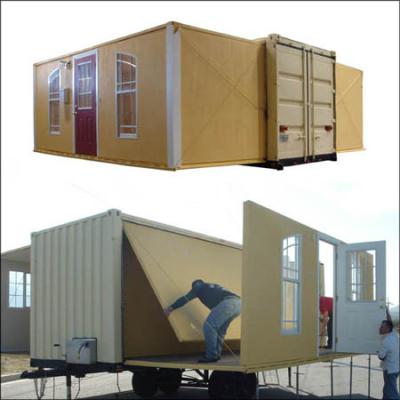 China Steel Trailer Portable Modular Homes With EPS Sandwich Panels for sale