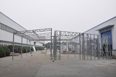 China Waterproof Prefabricated Sheds / Metal Car Sheds With Galvanized Steel Frames for sale