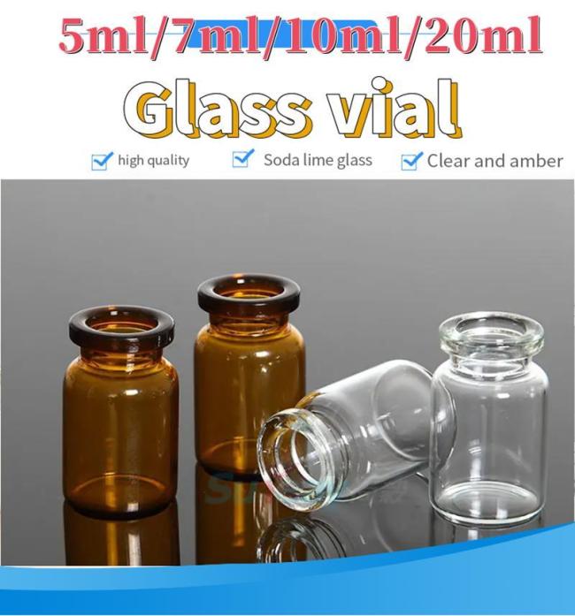 Low Neutral Borosilicate Glass 5ml 7ml 10ml 20ml Sterile Small Glass Bottle Injection Glass Vials