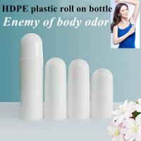 China White HDPE Plastic Roll On Deodorant Bottle 30ml 50ml 60ml 100ml Refillable Empty for sale