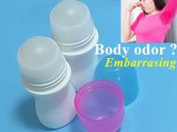 China HDPE Plastic Roll On Bottle 50ml Empty Refillable Deodorant Container with Roller Ball for sale
