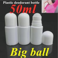 China HDPE Plastic Roll On Bottle 50ml Empty Refillable Deodorant Container with Roller Ball for sale