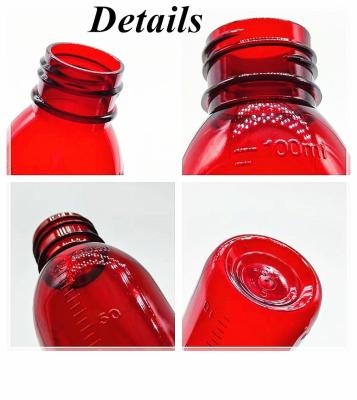 Cina 100 ml 120 ml 150 ml 200 L Bottiglia di sciroppo di ambra di plastica vuota personalizzata Medicina orale liquida Contenitore per animali da compagnia Bottiglia di sciroppo per la tosse in vendita