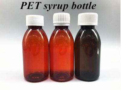 Cina 3oz 4oz 5oz farmaci per animali da compagnia Pet Amber Contenitore di plastica Sciroppo per la tosse Bottiglia Medicina Bottiglia per liquidi orali in vendita
