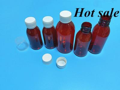 Cina 100 ml 120 ml Bottiglia di sciroppo per tosse Liquido orale Bottiglia di plastica PET Vuota Rotonda di sciroppo di ambra Bottiglia di plastica in vendita