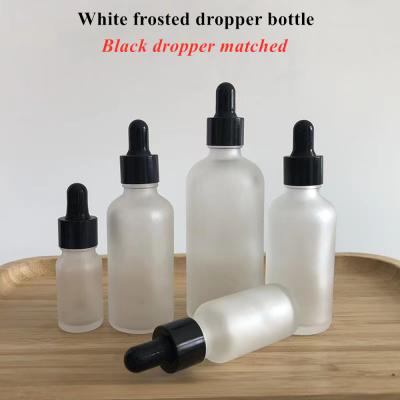 China 1 oz 2 oz 5 ml 10 ml 20 ml 30 ml 50 ml 100 ml witte bevroren zwarte glasdruppelfles voor Esse Te koop