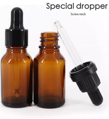 Cina Bottiglia di vetro cosmetica Bottiglia per gocciolante di siero di ambra 30 ml 50 ml 60 ml Ambrore Luxury Essential Oil Bottiglia di vetro con testa di gocciolante nera in vendita