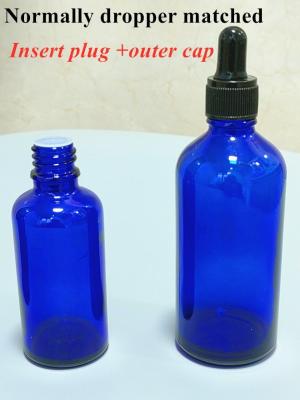 Cina 20 ml 30 ml siero di olio essenziale per la cura della pelle bottiglia di confezione cosmetica Cobal Blu Glass Dropper Bottle con Dropper in vendita