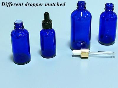 Cina 20 ml 30 ml siero di olio essenziale per la cura della pelle bottiglia di confezione cosmetica Cobal Blu Glass Dropper Bottle con Dropper in vendita