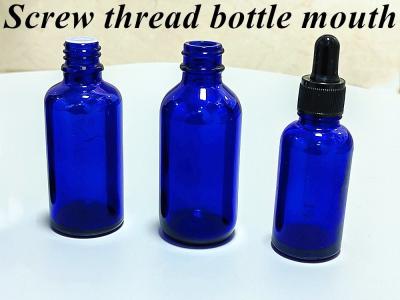 Cina 30 ml 50 ml 60 ml Bottiglia cosmetica vuota rotonda piccola Blu trasparente olio essenziale Vetro gocciolante Bottiglia vetro in vendita